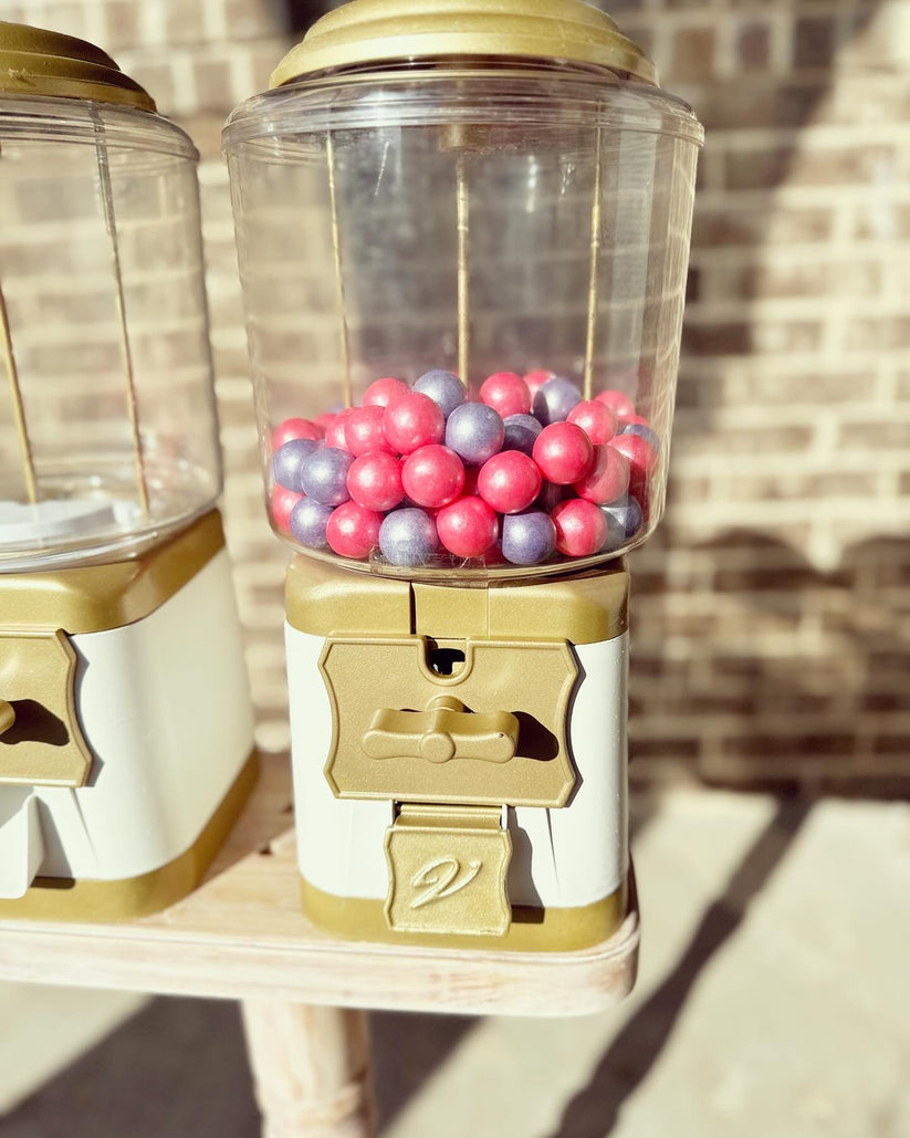 Refurbished Double Gumball Machine with Wood Stand – Loved & Glossed