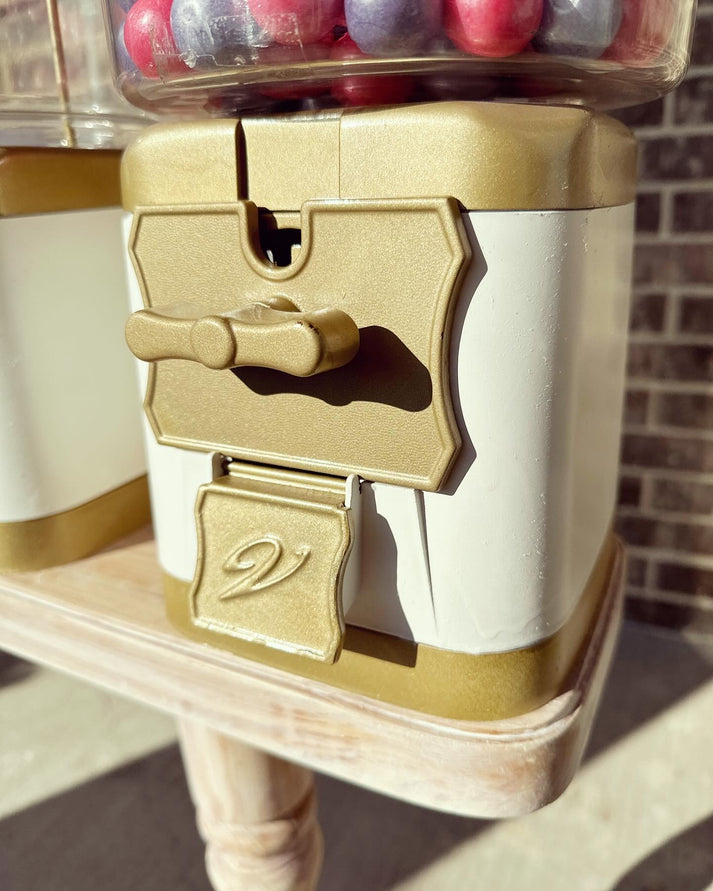 Refurbished Double Gumball Machine with Wood Stand – Loved & Glossed